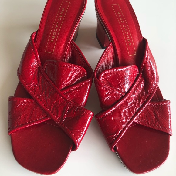 Marc Jacobs | Shoes | Marc Jacobs Red Patent Mules | Poshmark